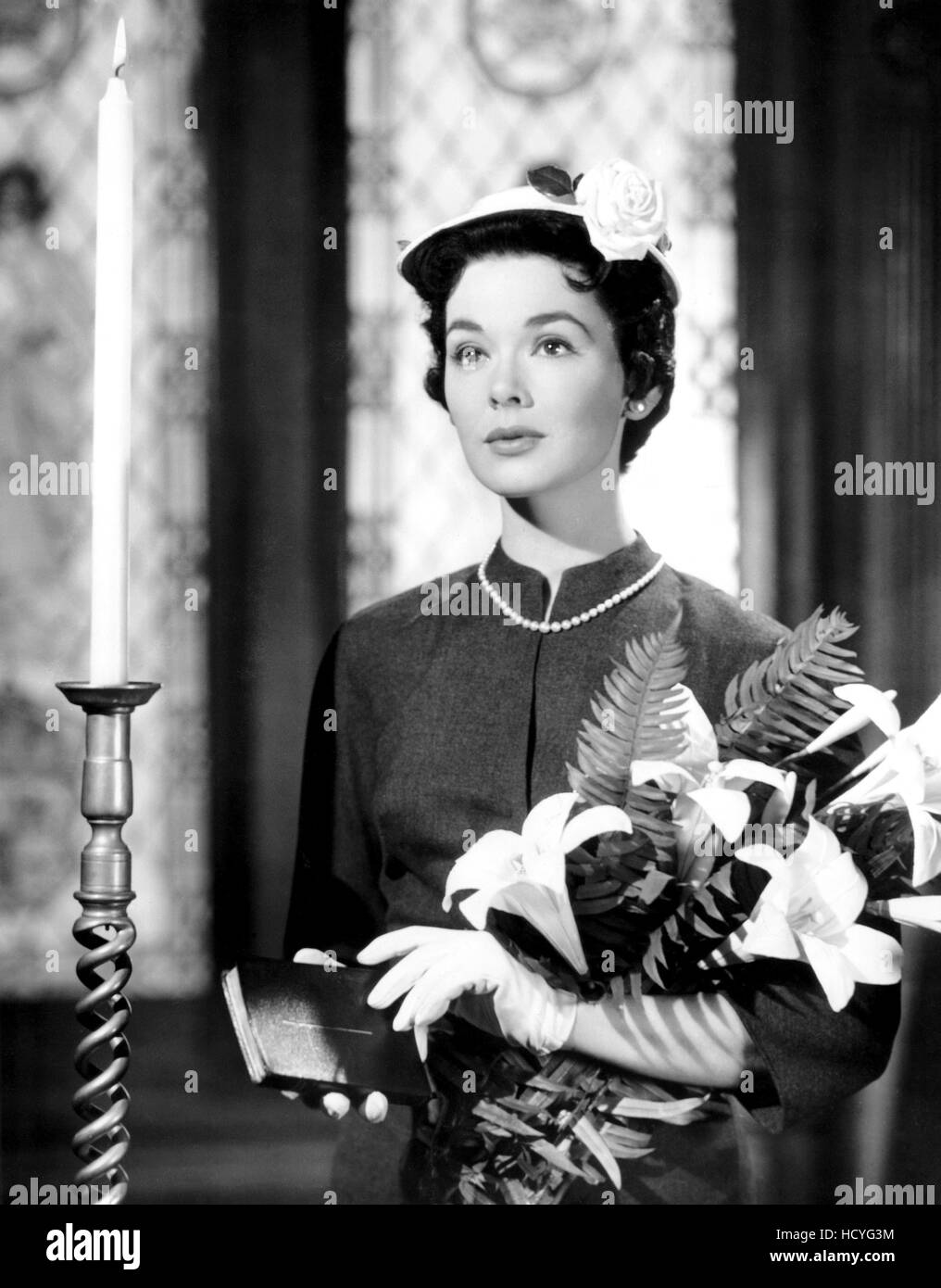 Barbara Rush depicting an Easter scene, 1955 Stock Photo - Alamy