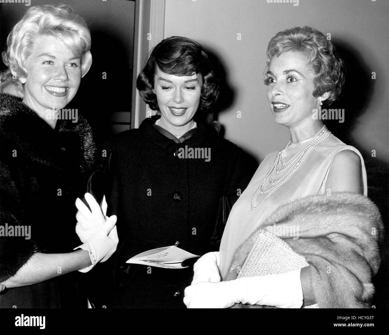 Barbara Rush (center) with Doris Day (left) and Janet Leigh (right) at ...