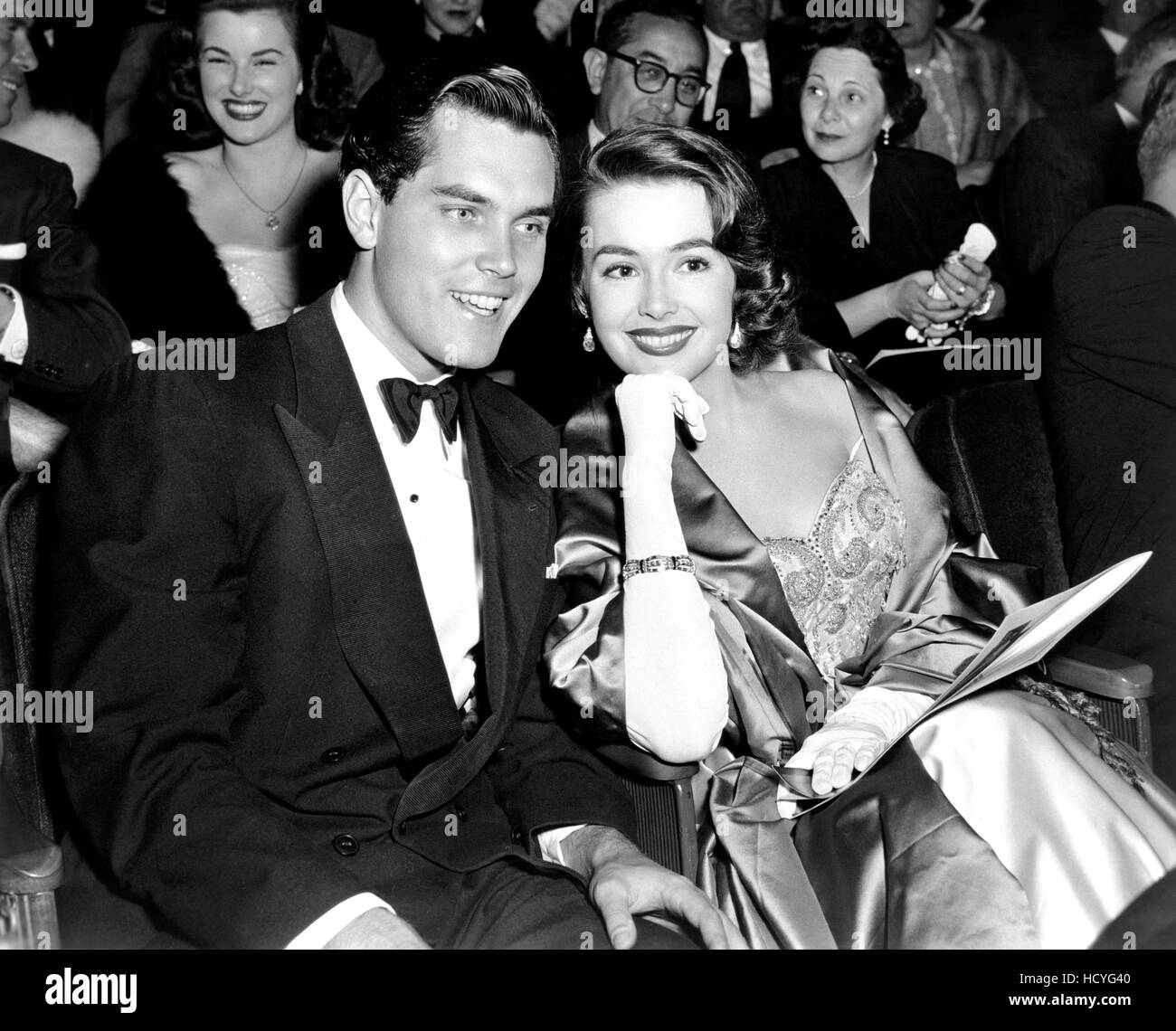 Barbara Rush (right) with husband, Jeffrey Hunter, at premiere of ...