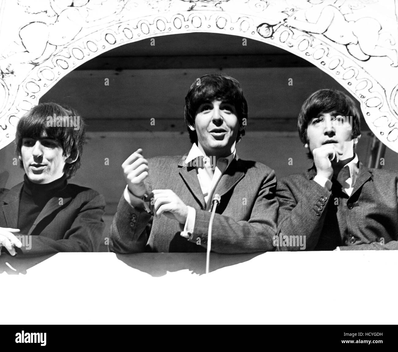The Beatles, from left, George Harrison, Paul McCartney, John Lennon ...