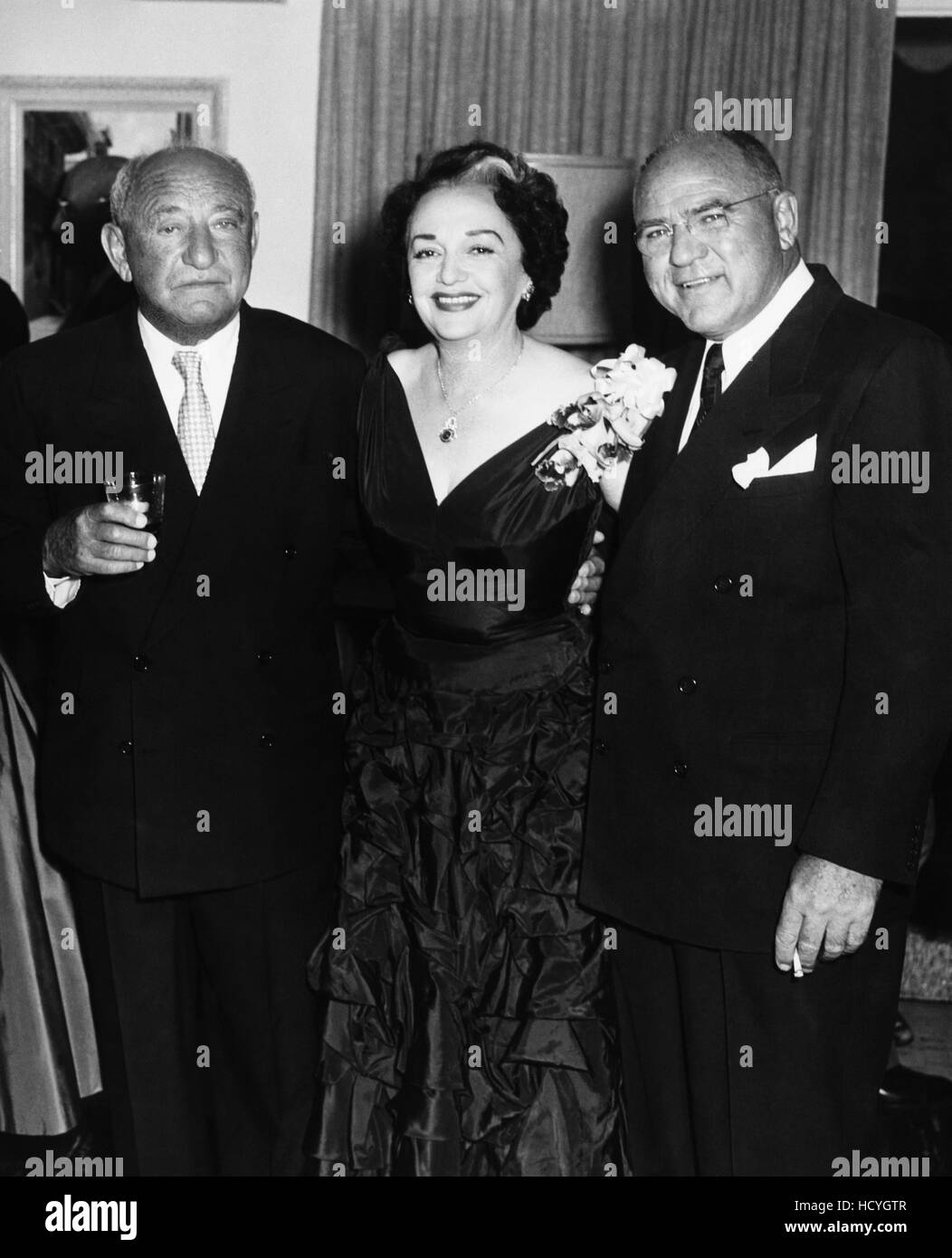 Joseph M. Schenck, Bebe Daniels, Hal Roach, ca. mid-1950s Stock Photo ...