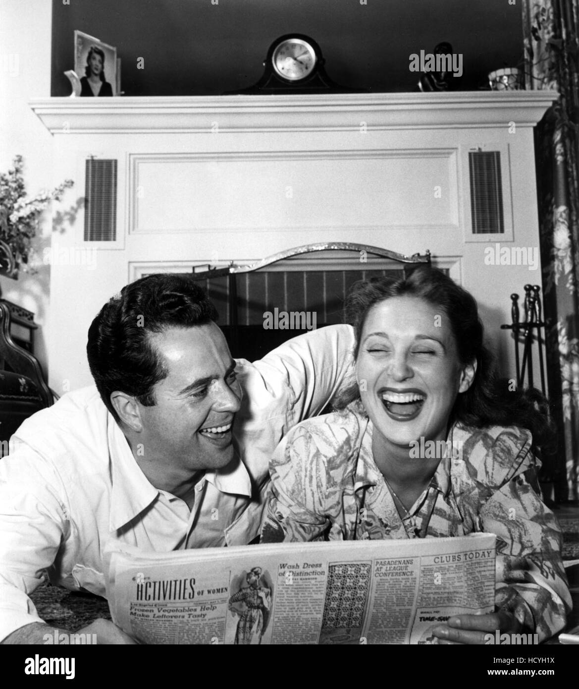 Betty Garrett, with husband Larry Parks at home Stock Photo - Alamy