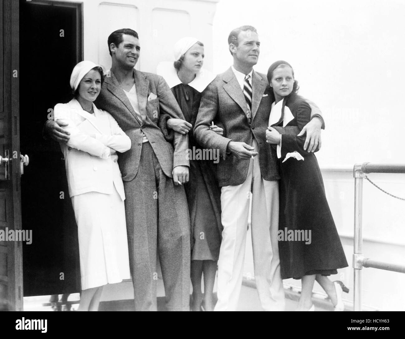From left, Frances Dee, Cary Grant, Janet McLeod, Randolph Scott ...
