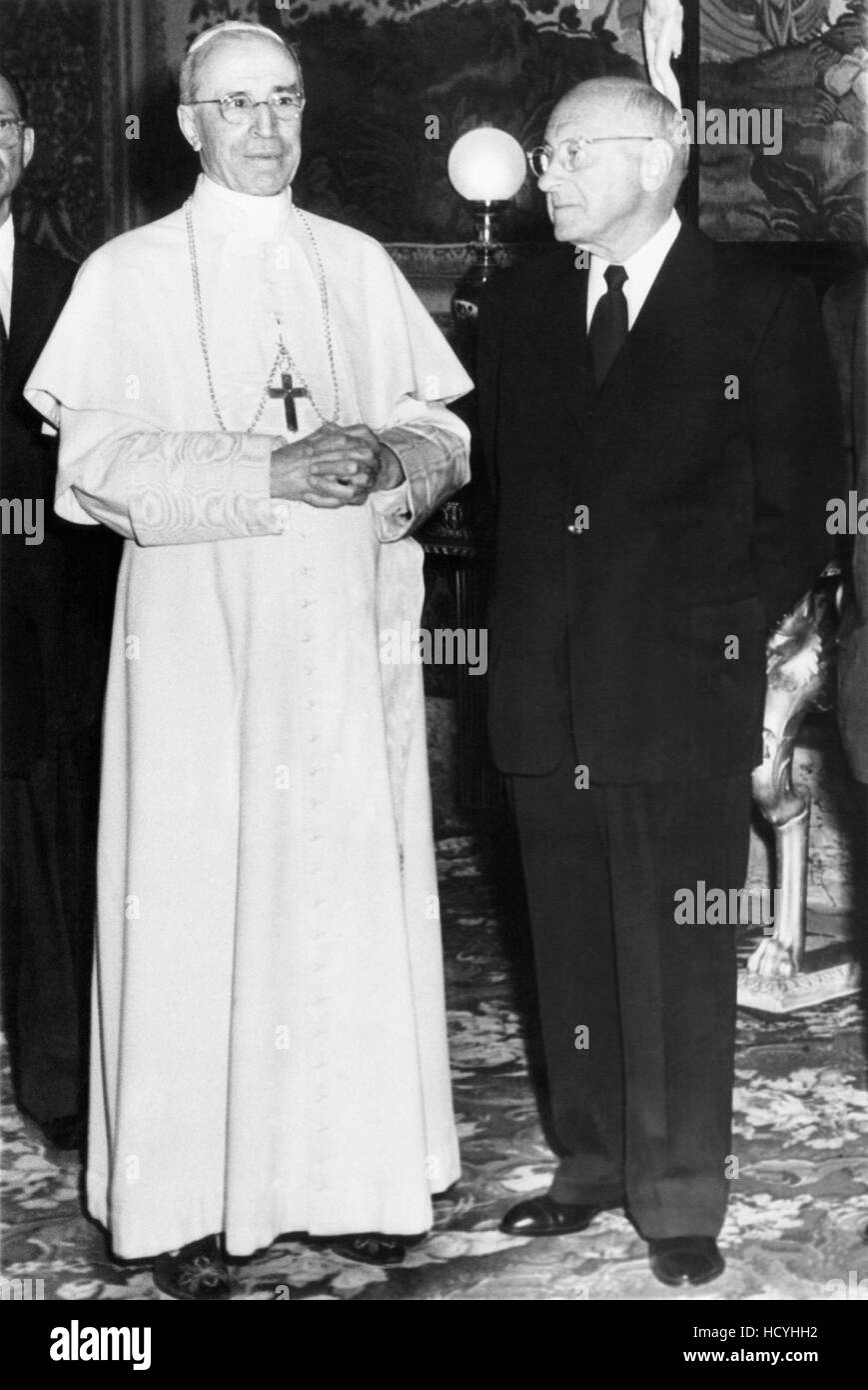 Pope Pius XII (left) meets with film director Cecil B. DeMille at the ...