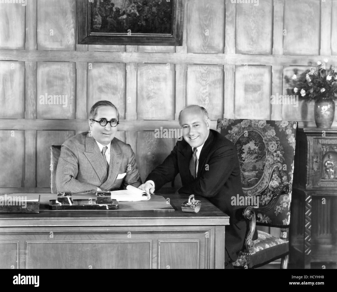 Cecil B. Demille (right), with MGM head Louis B. Mayer ca. 1930s Stock ...