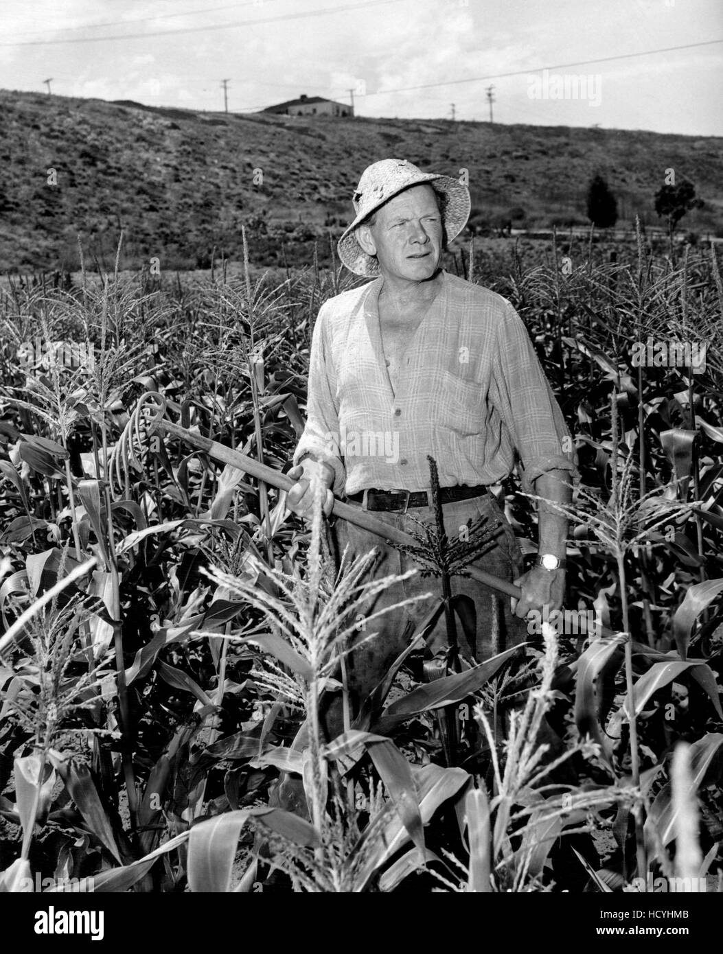 Charles Bickford working at his California ranch, 1945 Stock Photo - Alamy