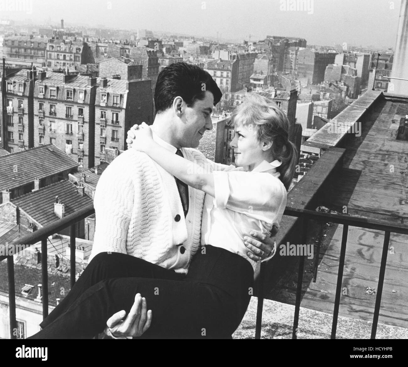 French film stars Philippe Nicaud, Christine Carere, on their honeymoon ...