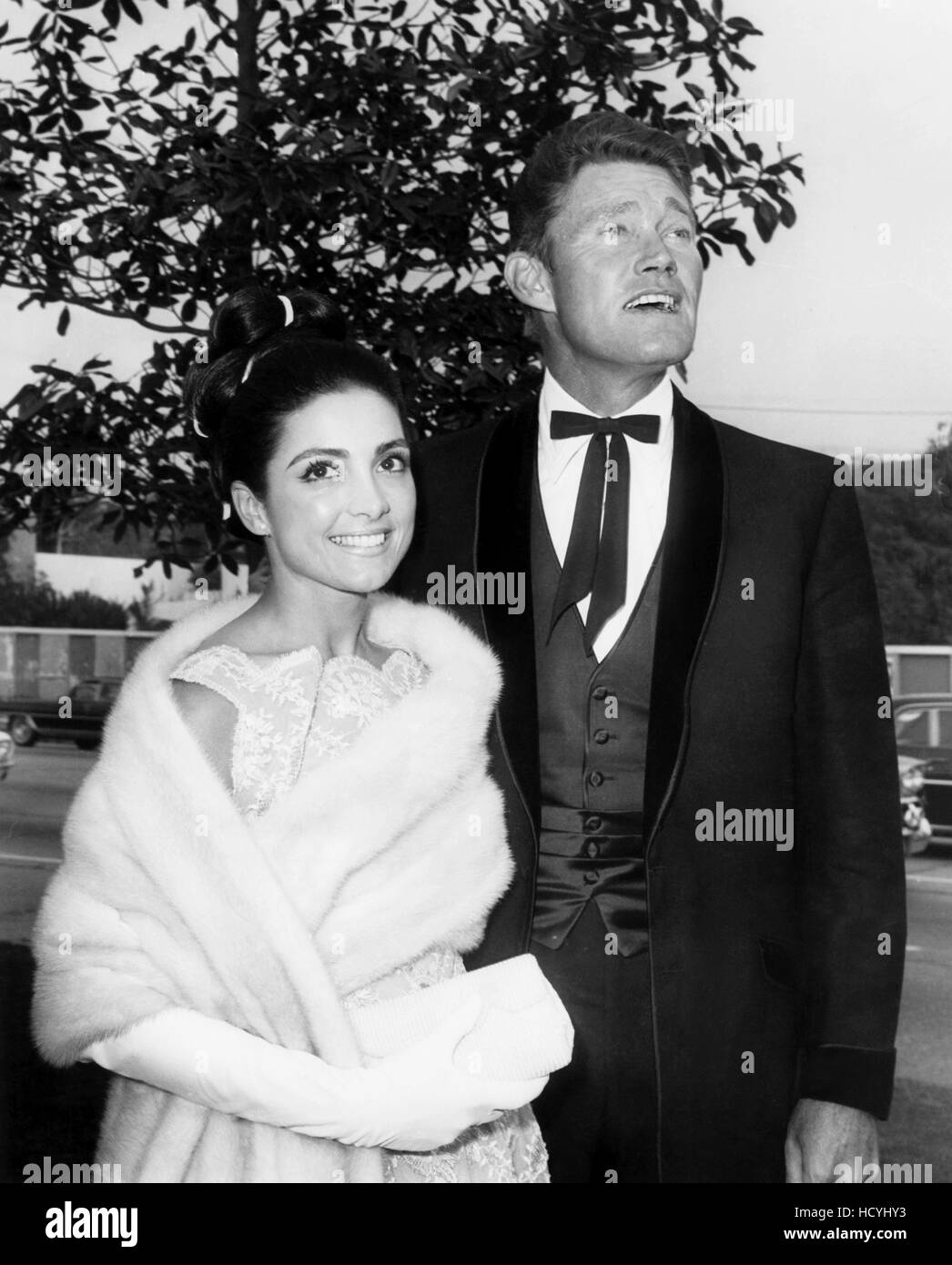 Chuck Connors, right, and his second wife, actress Kamala Devi, at ...