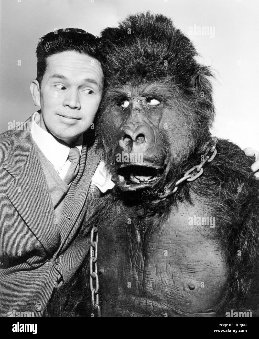 Make-up artist/gorilla performer Charles Gemora (left) posing with his ...