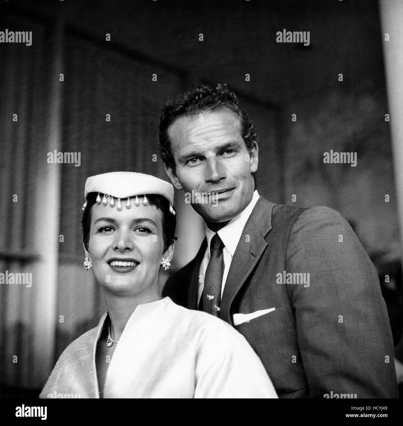 Charlton Heston, right, and his wife, actress Lydia Clarke, ca. mid ...