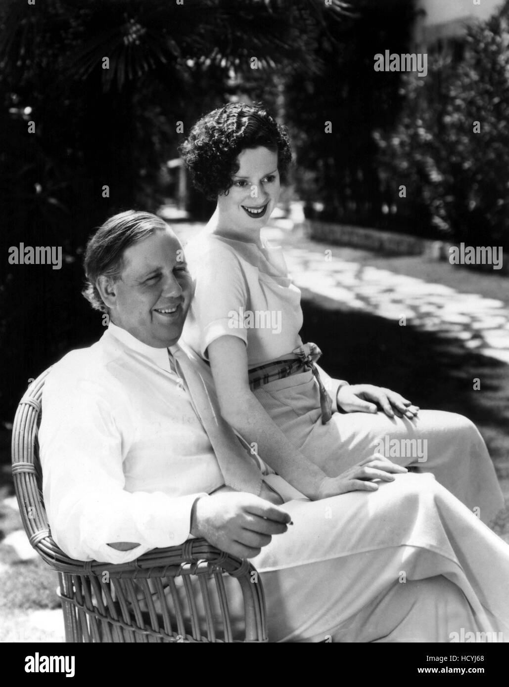 CHARLES LAUGHTON and wife ELSA LANCHESTER in the mid-1930s Stock Photo ...