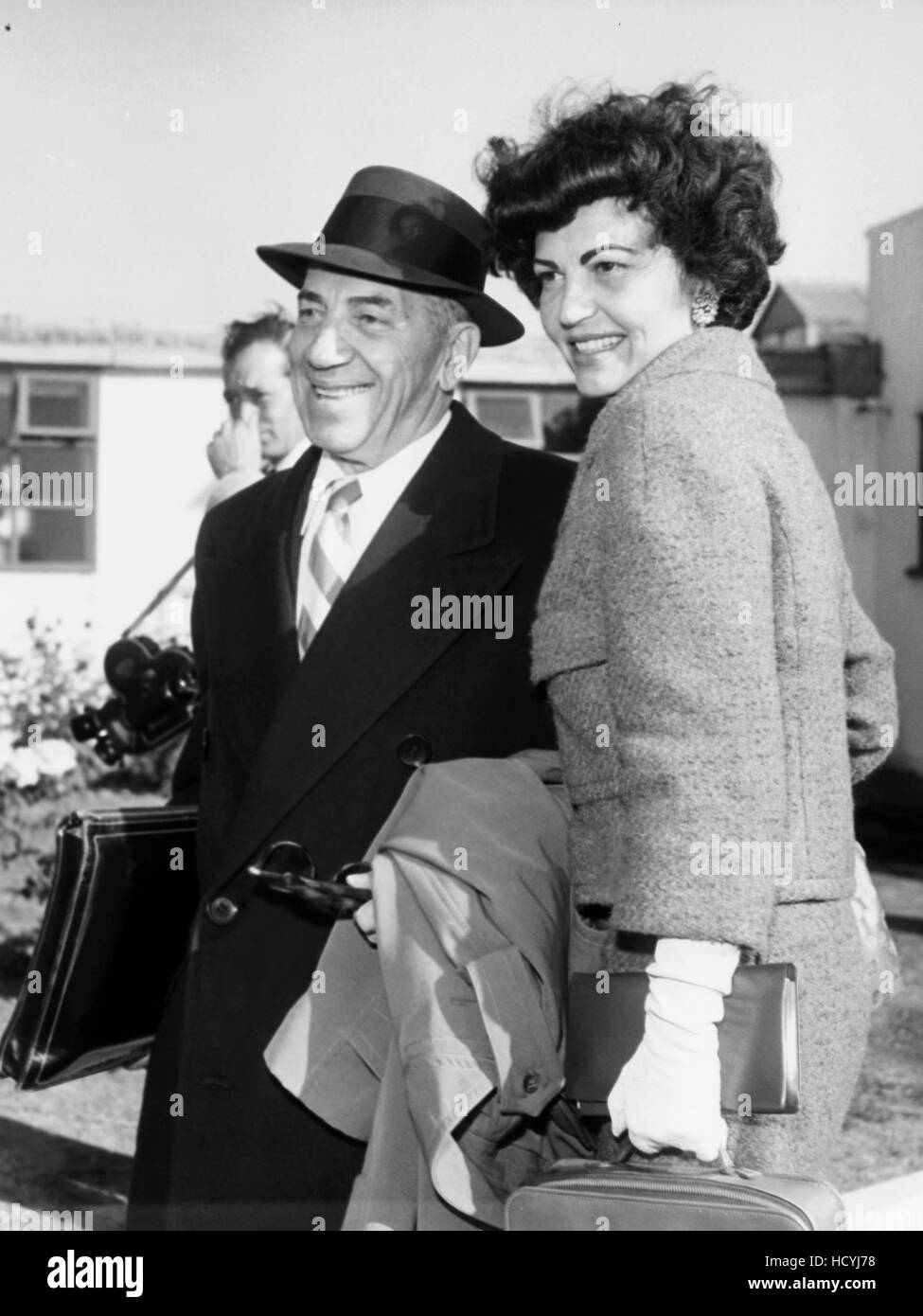 Chico Marx, left, and his second wife, Mary Marx, arriving in London ...