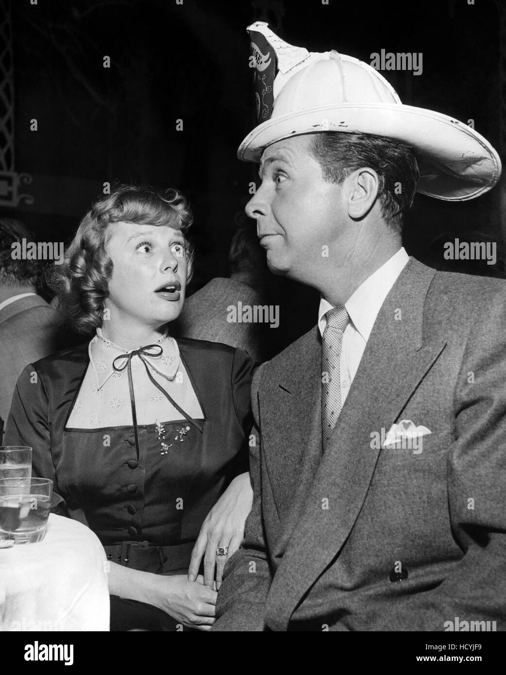 Dick Powell with wife, June Allyson at Mocambo party, ca. late 1940s ...