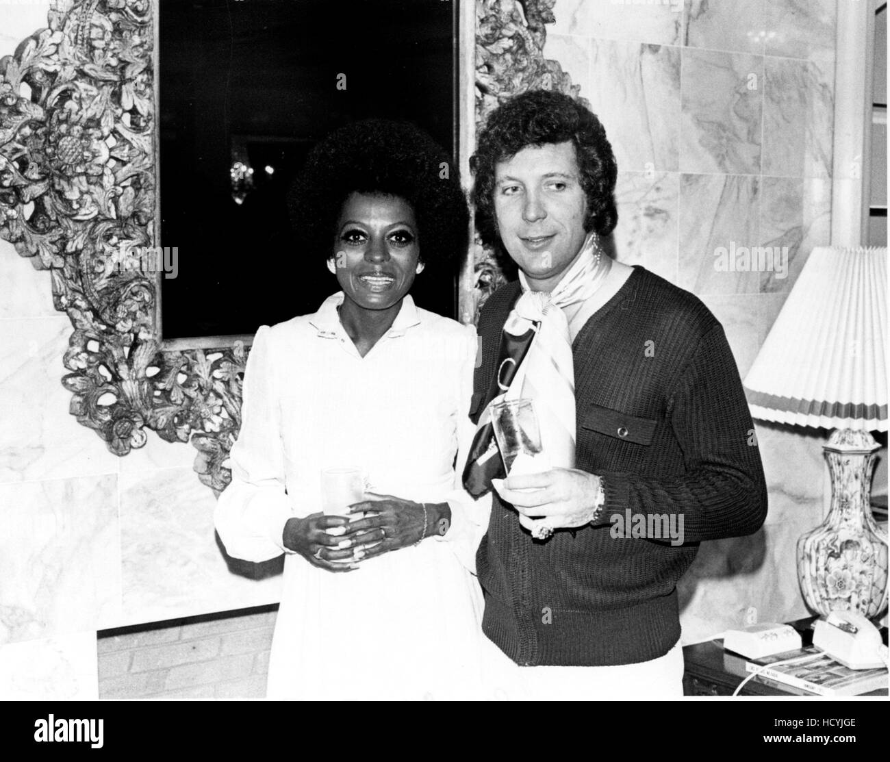 Diana Ross, left, and Tom Jones, backstage at Jones's show at at Caesar ...