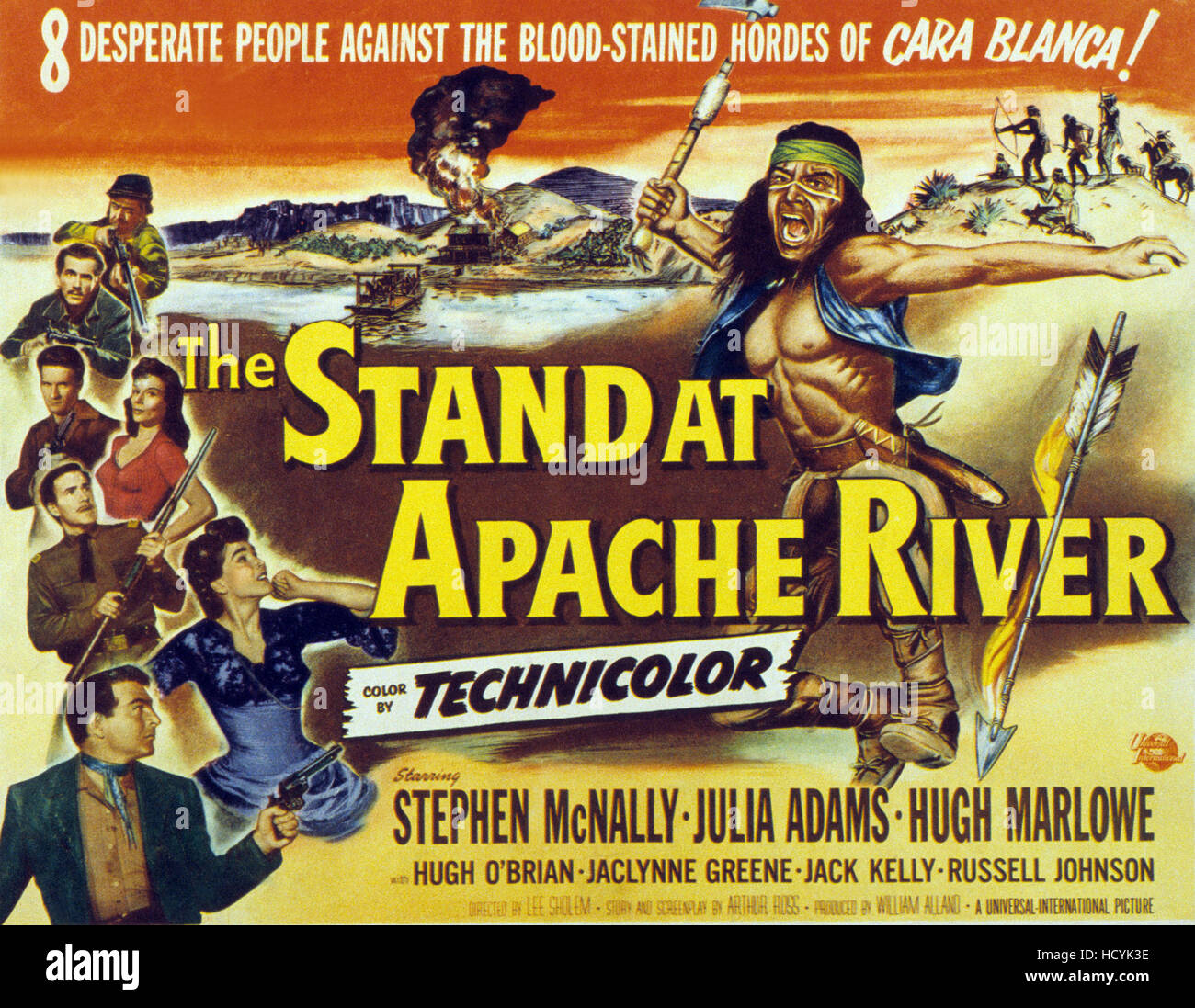 THE STAND AT APACHE RIVER, from front left: Stephen McNally, Julie ...
