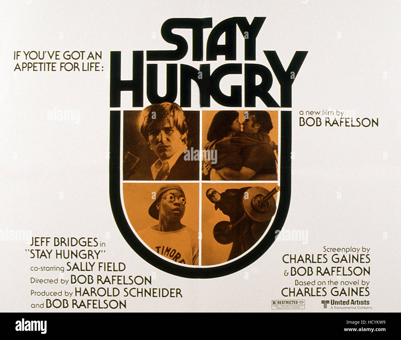 STAY HUNGRY, US poster, top from left: Jeff Bridges, Sally Field, Jeff ...