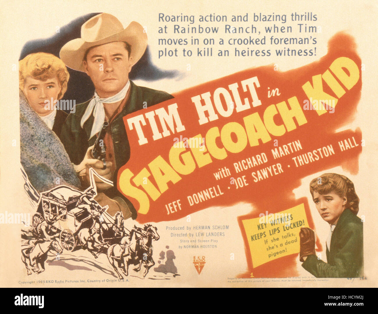 STAGECOACH KID, US poster, from left: Jeff Donnell, Tim Holt, Jeff ...
