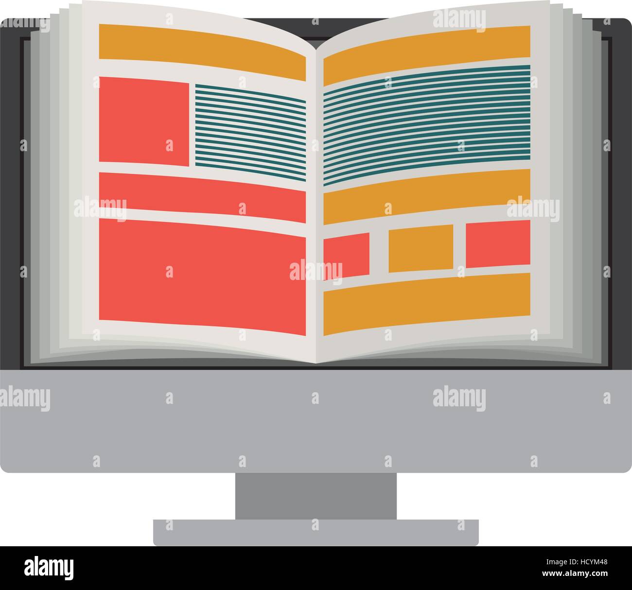 Ebook and computer icon. Download elearning reading and electronic ...