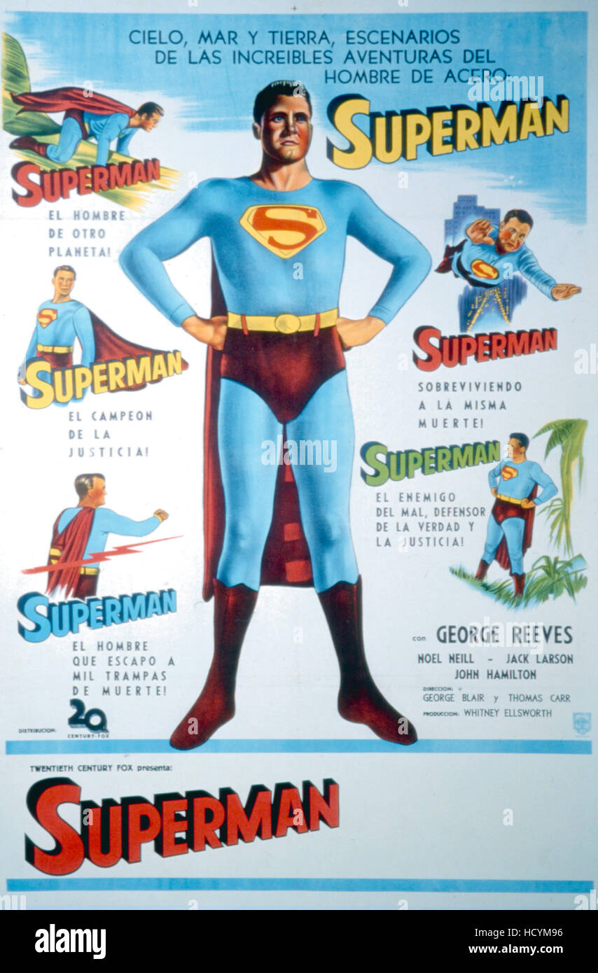 SUPERMAN, George Reeves, (Spanish Ad Art), 1954. TM and Copyright ...