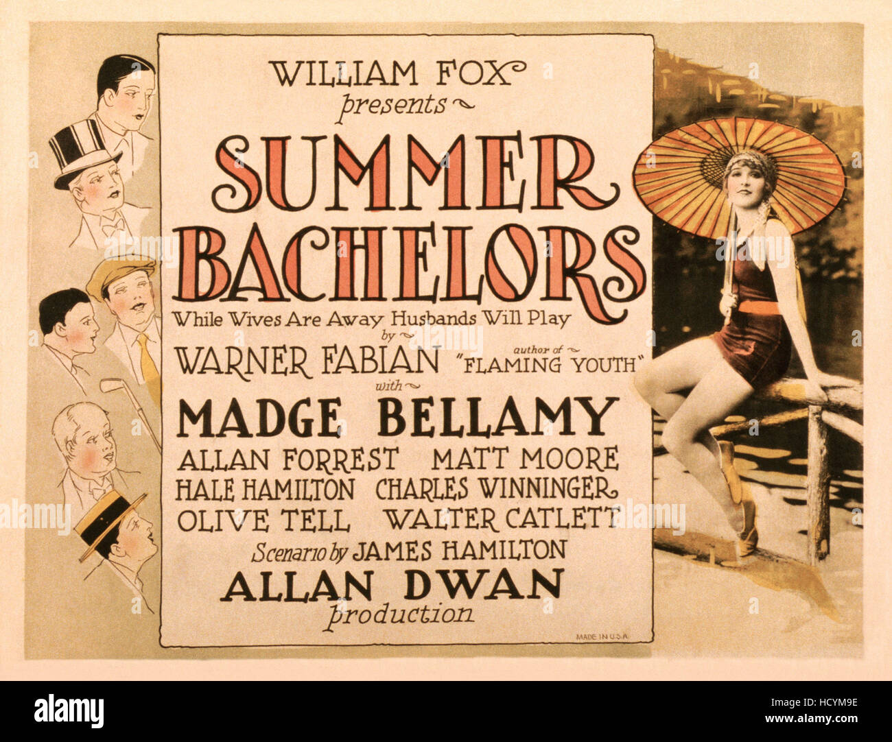 SUMMER BACHELORS, US lobbycard, Madge Bellamy (right), 1926 Stock Photo ...