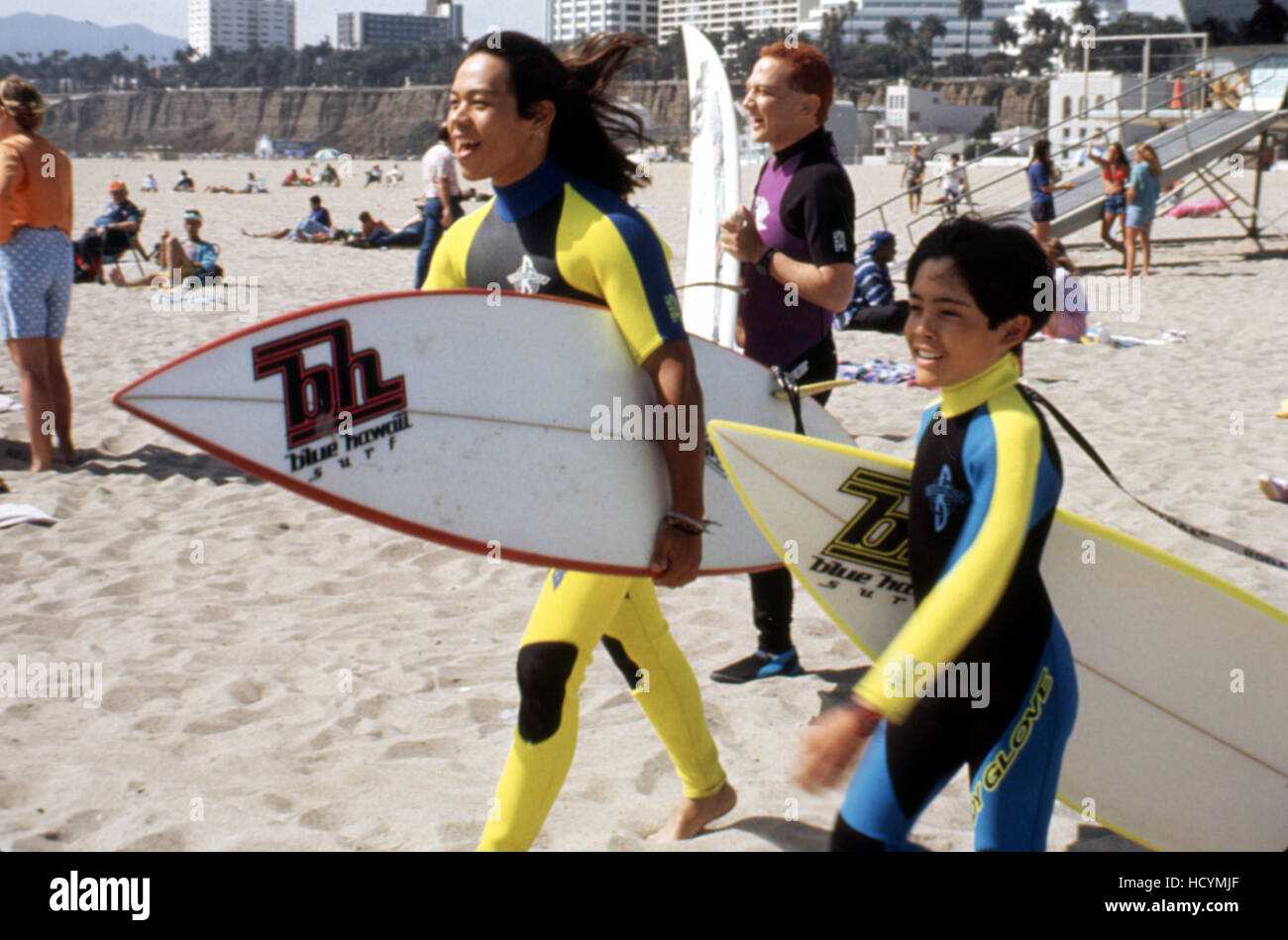 SURF NINJAS, Ernie Reyes Jr., Rob Schneider (background), Nicholas Cowan, 1993, (c)New Line ...