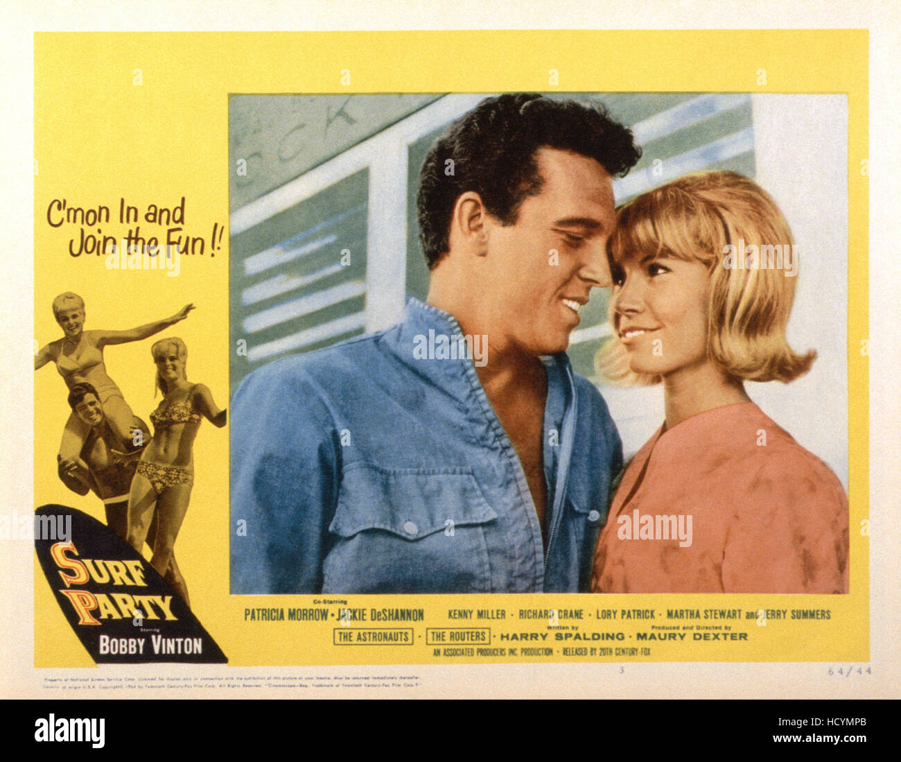 SURF PARTY, US lobbycard, from left: Bobby Vinton, Pat Morrow, 1964, TM ...