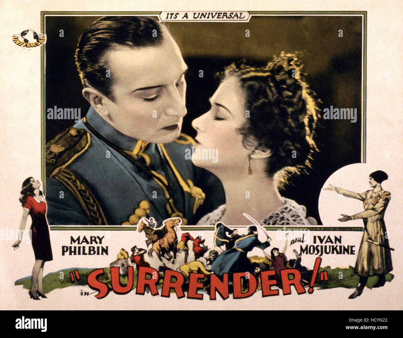 SURRENDER, US lobbycard, from left: Ivan Mosjukine (aka Ivan Mozzhukhin), Mary Philbin, 1927 ...