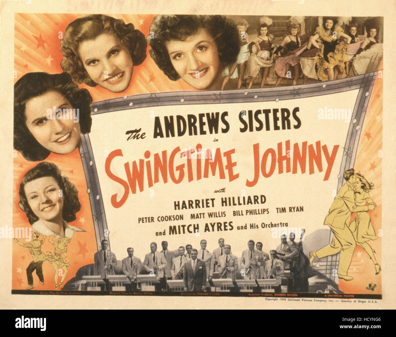 SWINGTIME JOHNNY, US poster, from left: Harriet Hilliard (bottom ...