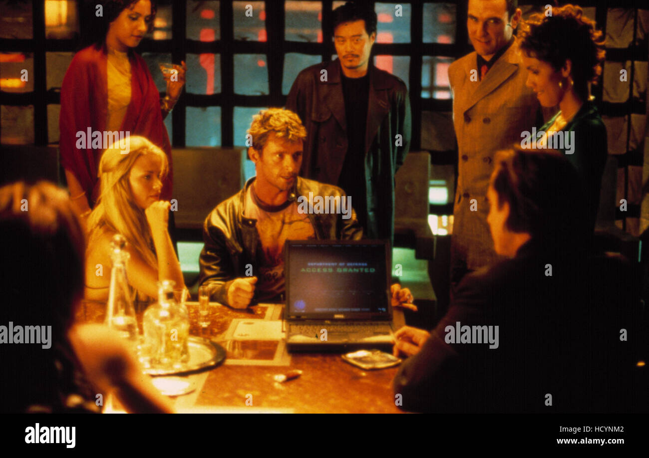 SWORDFISH, Hugh Jackman (sitting center) and (from far right) John ...