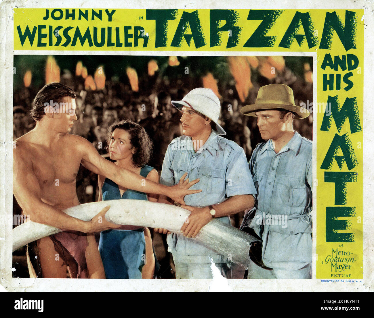 TARZAN AND HIS MATE, from left, Johhny Weissmuller, Maureen O'Sullivan ...