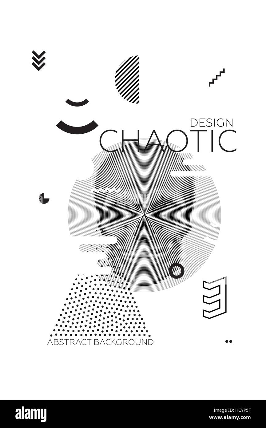 Modern chaotic circle design Black and White Stock Photos & Images - Alamy