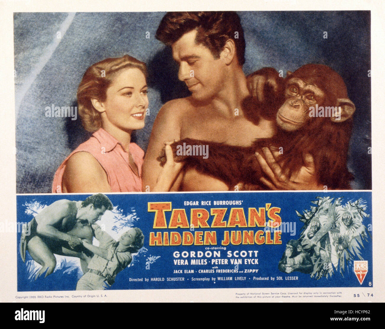TARZAN'S HIDDEN JUNGLE, US poster, from left: Vera Miles, Gordon Scott ...