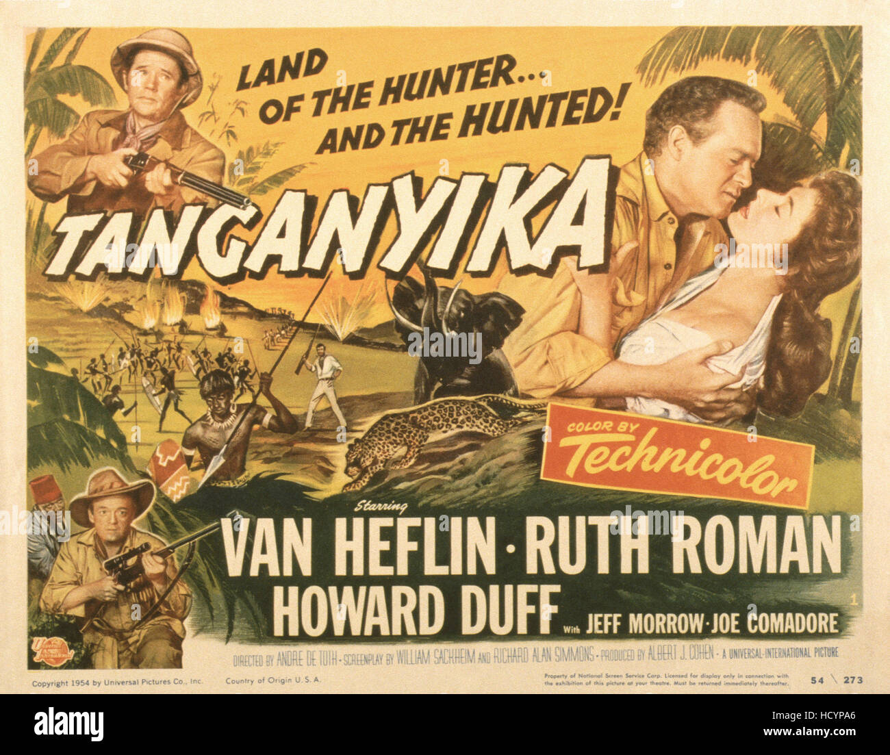 TANGANYIKA, US poster, top from left: Howard Duff, Van Heflin, Ruth ...