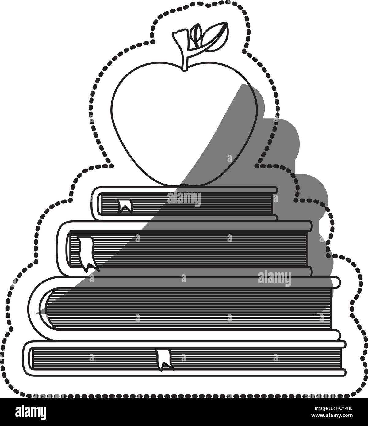 Book and apple icon. Education literature read and library theme ...