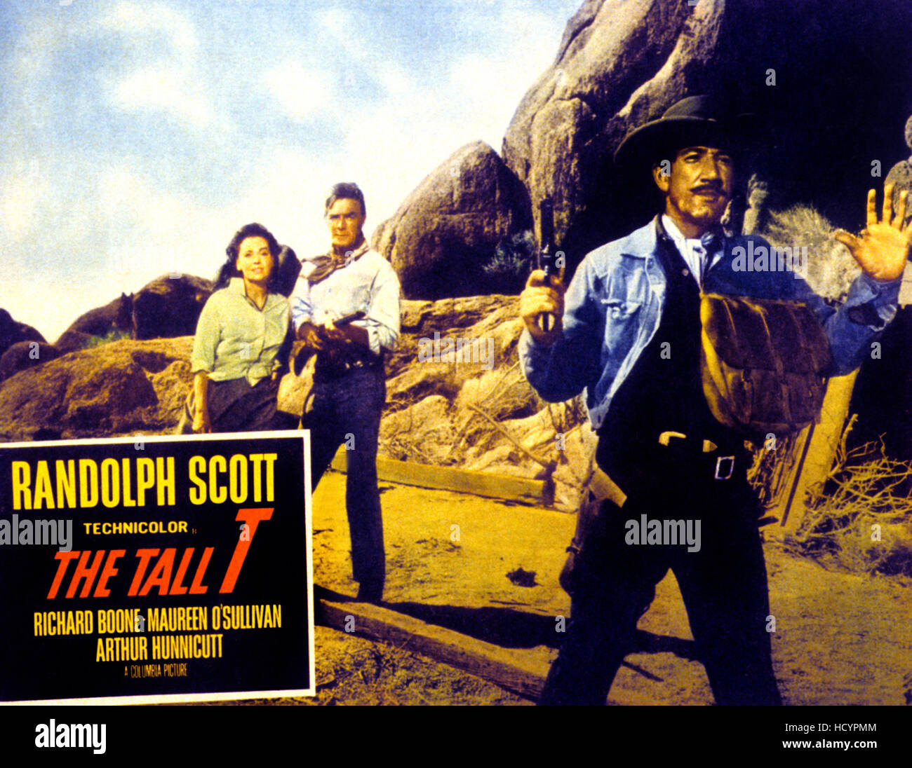 THE TALL T, Randolph Scott, Richard Boone, Maureen O'Sullivan, 1957 ...
