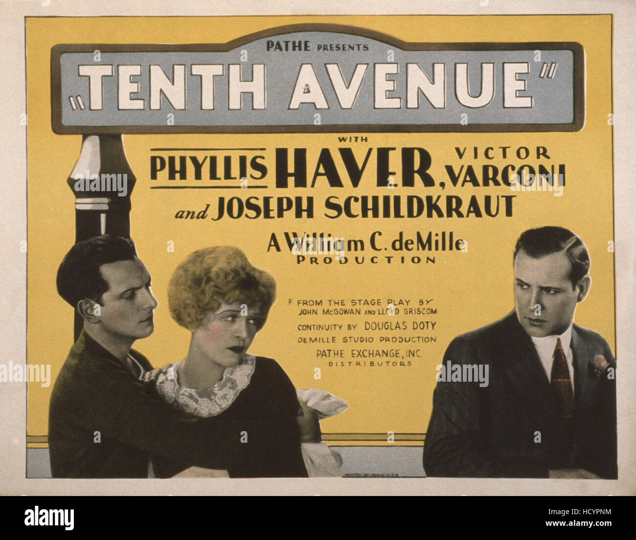TENTH AVENUE, US poster, from left: Joseph Schildkraut, Phyllis Haver ...