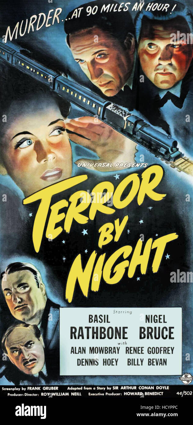 TERROR BY NIGHT, THE, Dennis Hoey, Alan Mowbray, Renee Godfrey, Basil ...