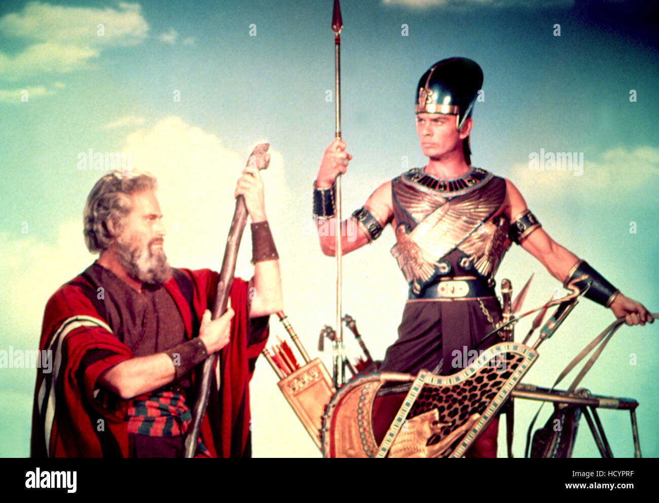 THE TEN COMMANDMENTS, Charlton Heston, Yul Brynner, 1956 Stock Photo ...