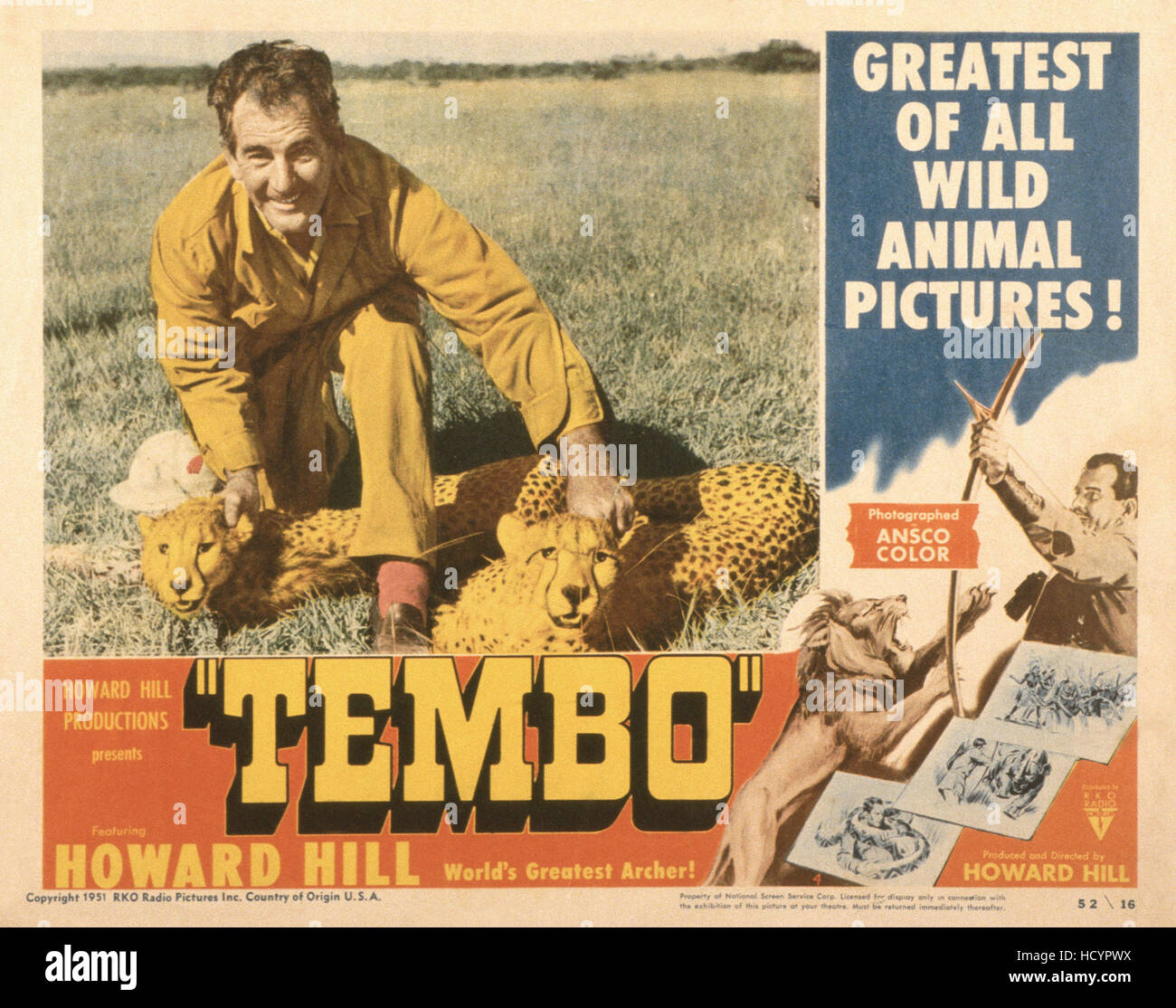 TEMBO, US lobbycard, Howard Hill, 1952 Stock Photo - Alamy