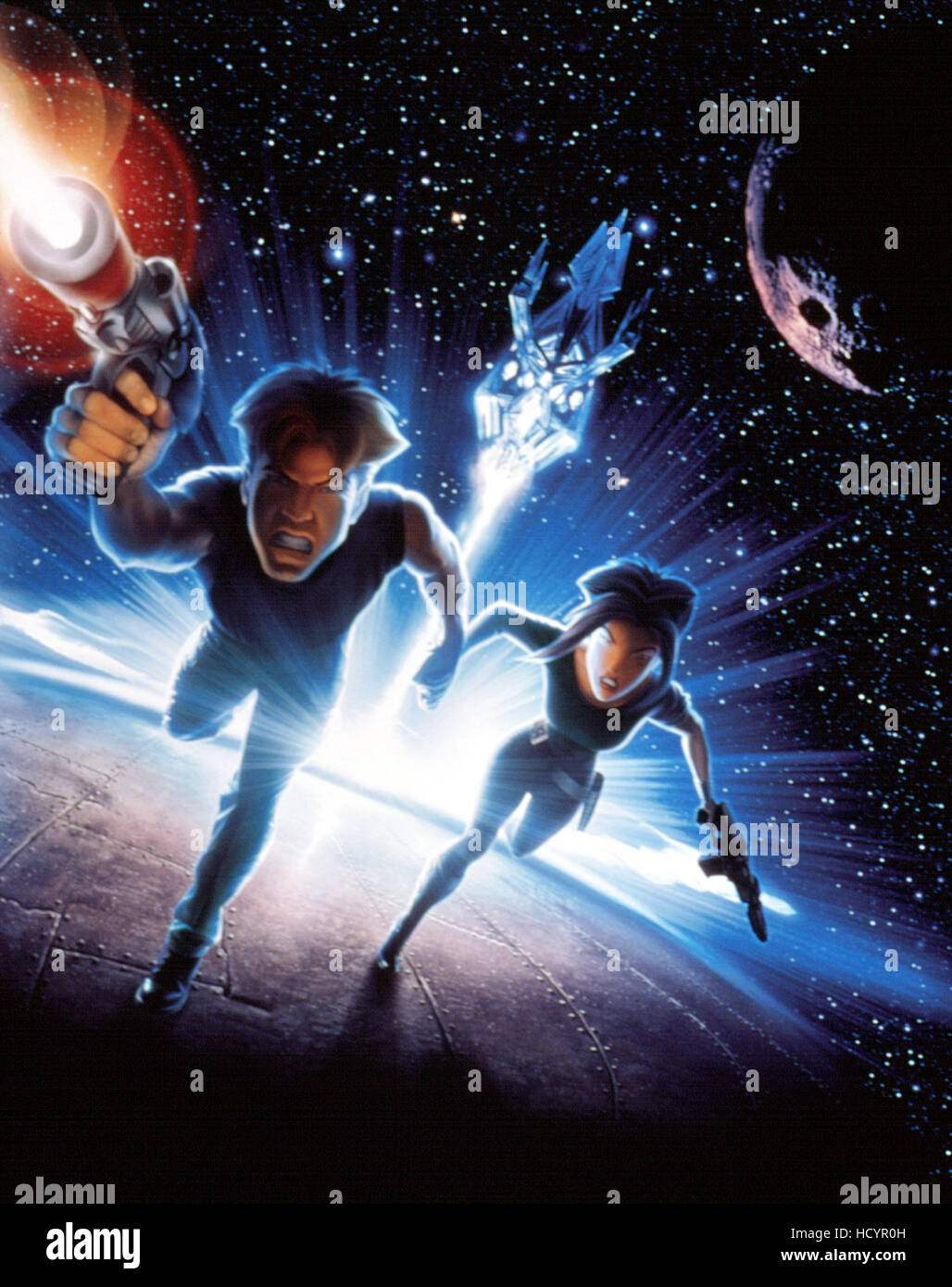 TITAN A. E., Cale, Akima, 2000, escape from pursuers Stock Photo - Alamy