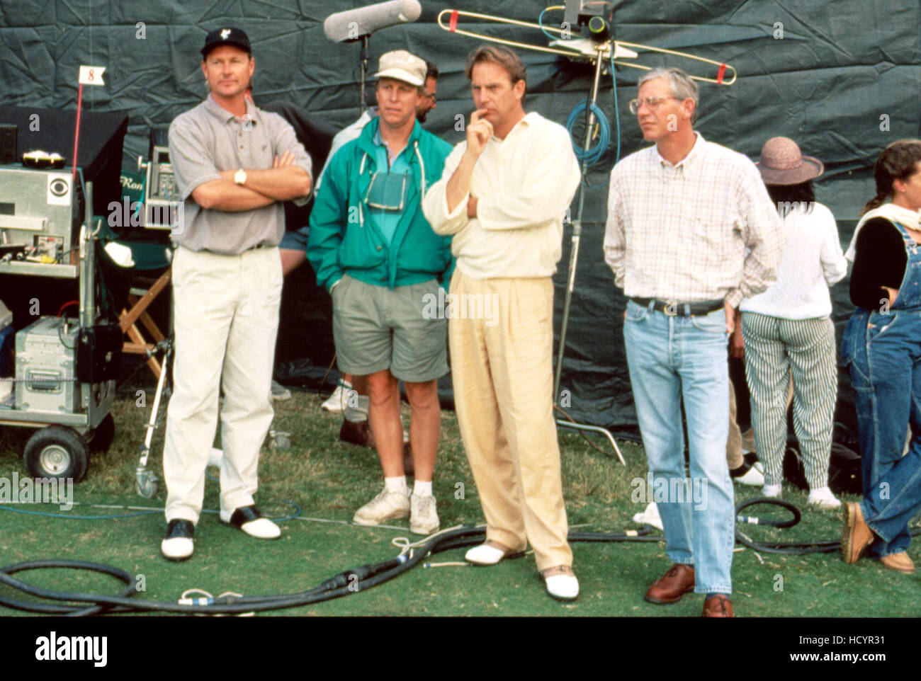 Director Ron Shelton, Kevin Costner on the set of TIN CUP, 1996 Stock ...