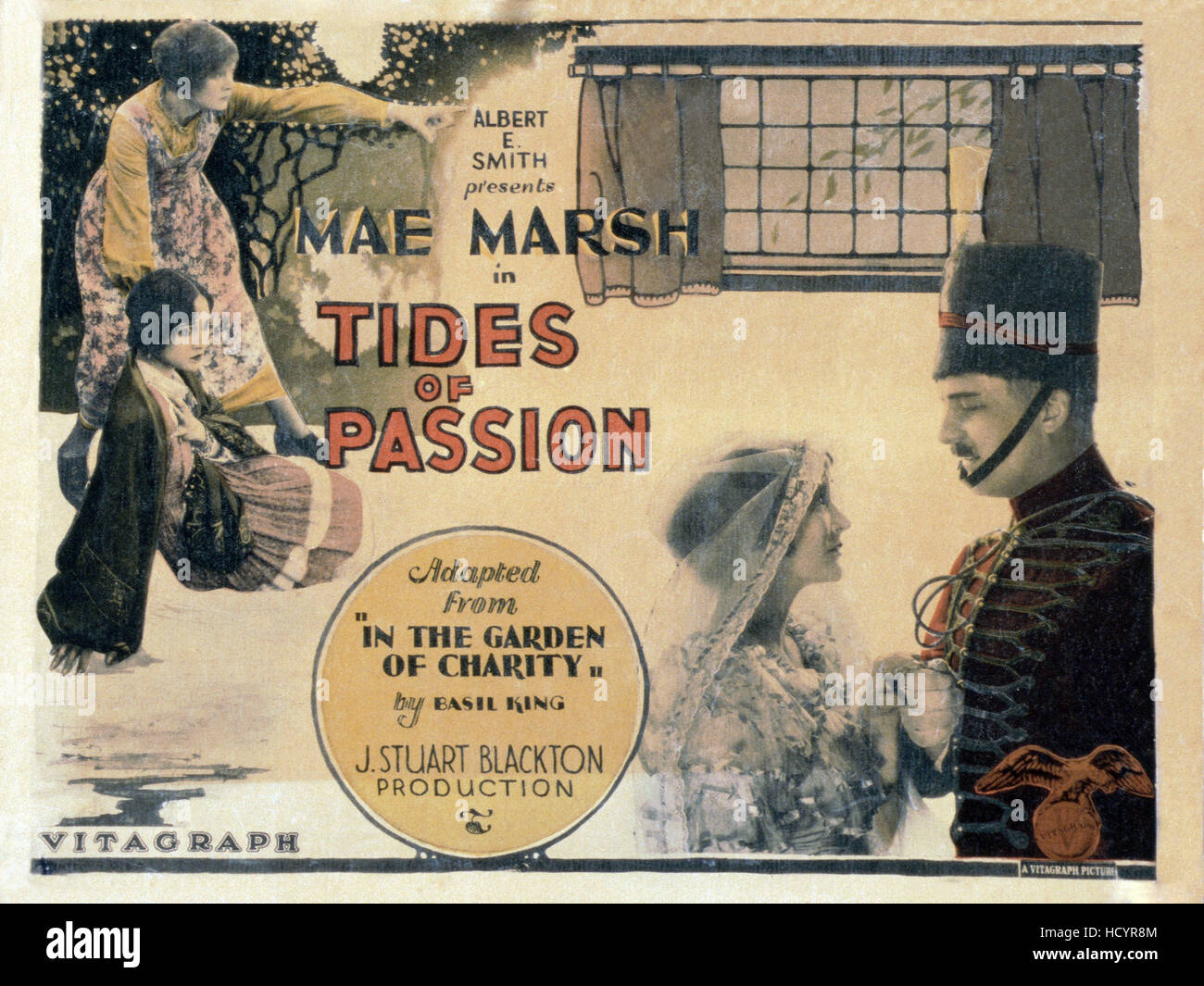 TIDES OF PASSION, US poster, Mae Marsh (top pointing bottom left), 1925 ...