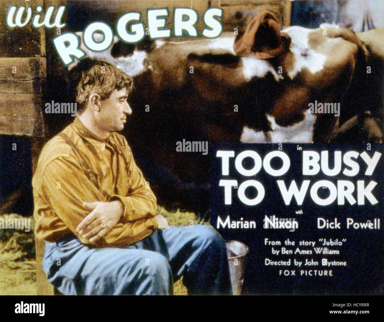 TOO BUSY TO WORK, Will Rogers, 1932, (c) 20th Century Fox, TM ...