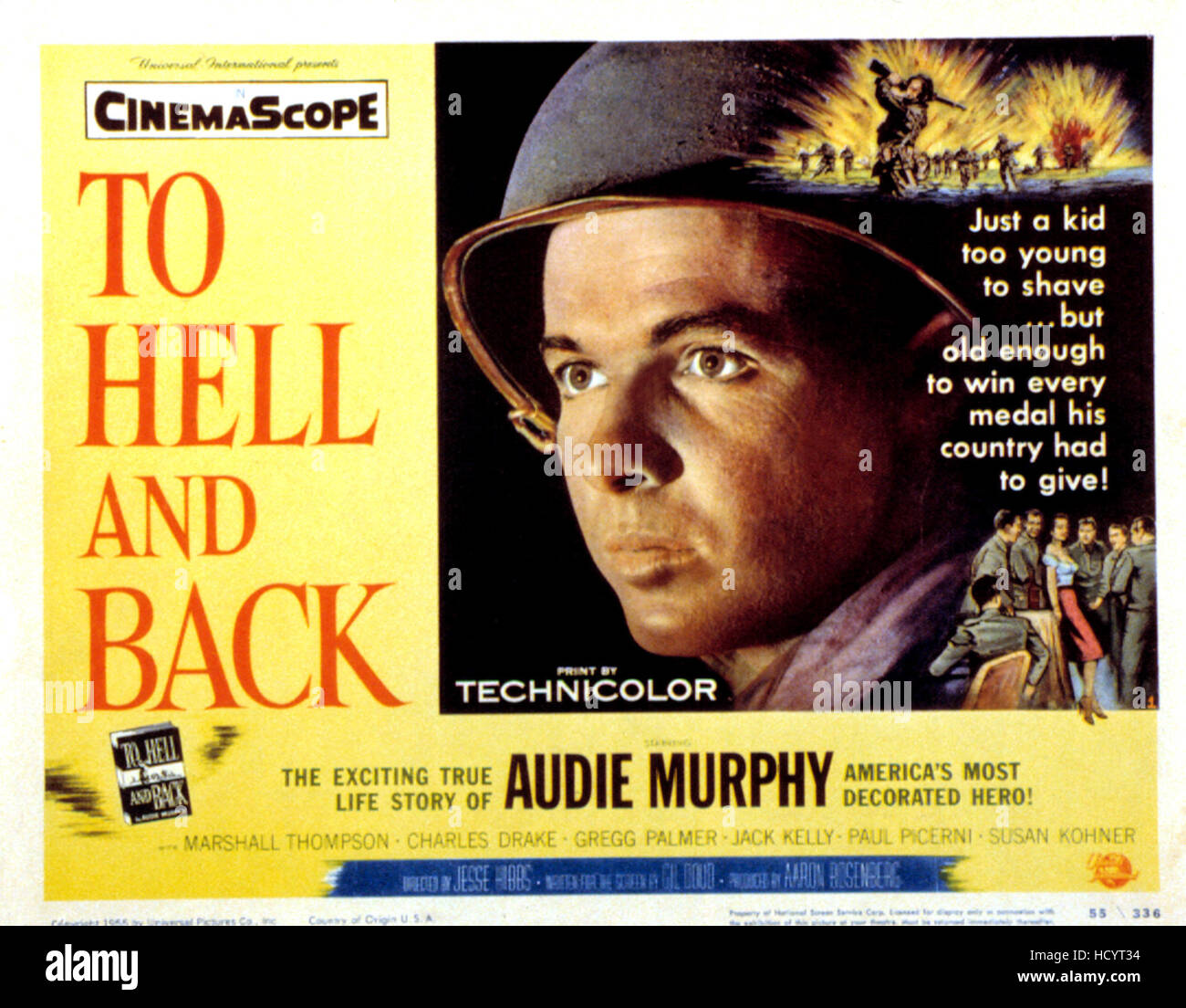 TO HELL AND BACK, Audie Murphy, 1955, lobbycard Stock Photo - Alamy