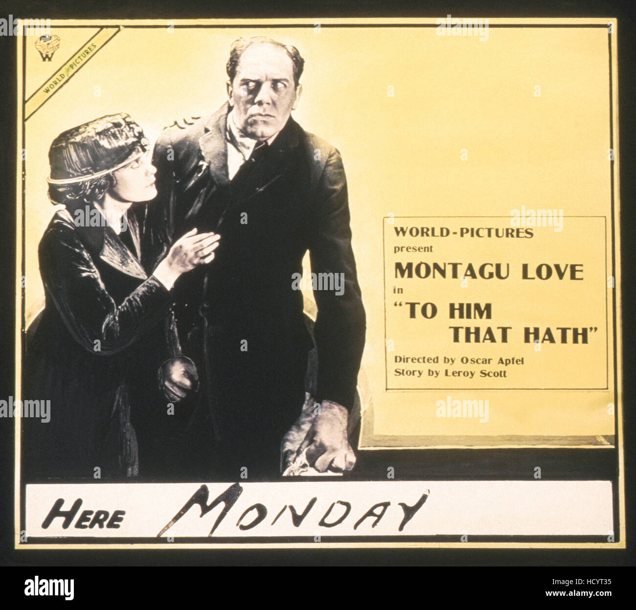 TO HIM THAT HATH, US lobbycard, from left: Gertrude McCoy, Montagu Love, 1918 Stock Photo - Alamy