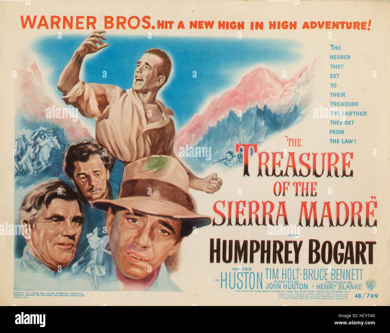 THE TREASURE OF THE SIERRA MADRE, Walter Huston, Tim Holt, Humphrey ...