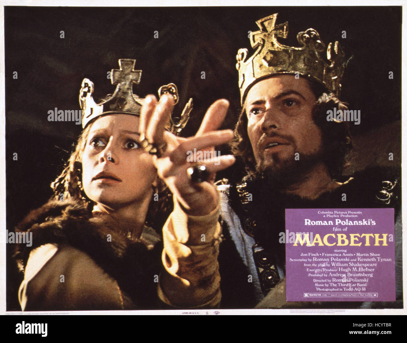 THE TRAGEDY OF MACBETH, (aka MACBETH), lobbycard, from left: Francesca Annis, Jon Finch, 1971 ...