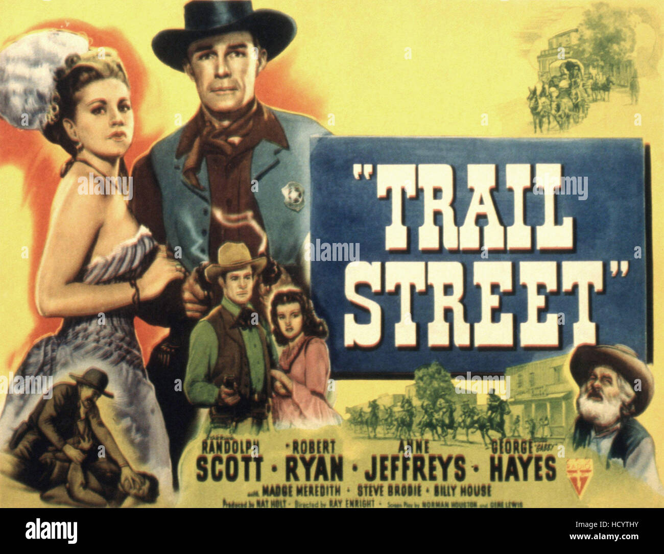 TRAIL STREET, Anne Jeffreys, Randolph Scott, Robert Ryan, Gabby Hayes ...