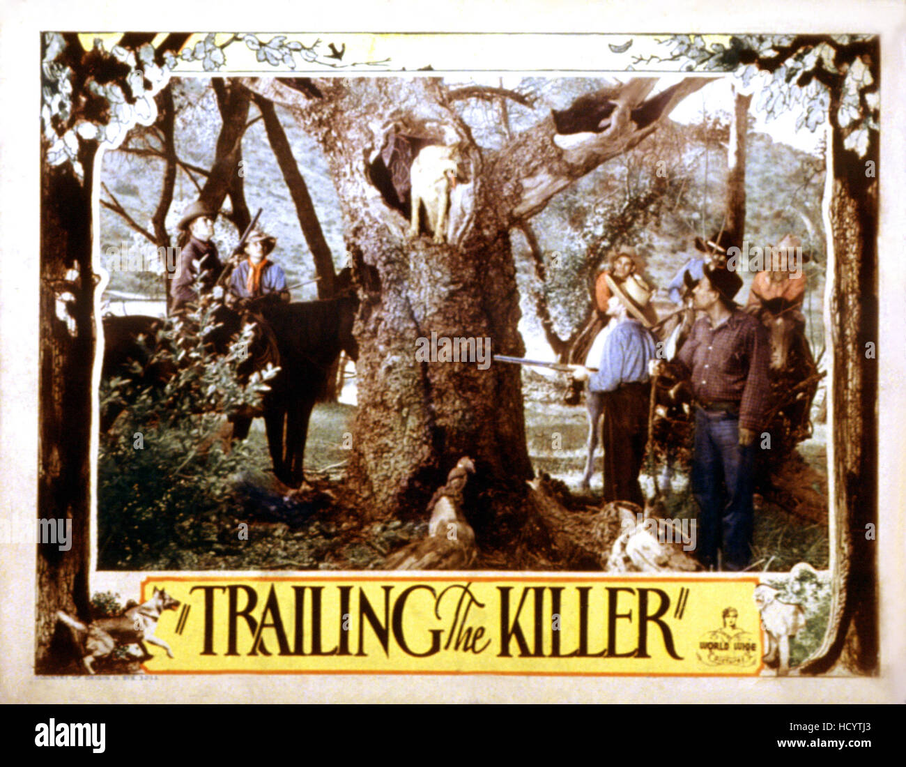 TRAILING THE KILLER, (aka CALL OF THE WILDERNESS), top: Caesar the Dog on lobbycard, 1932 Stock ...