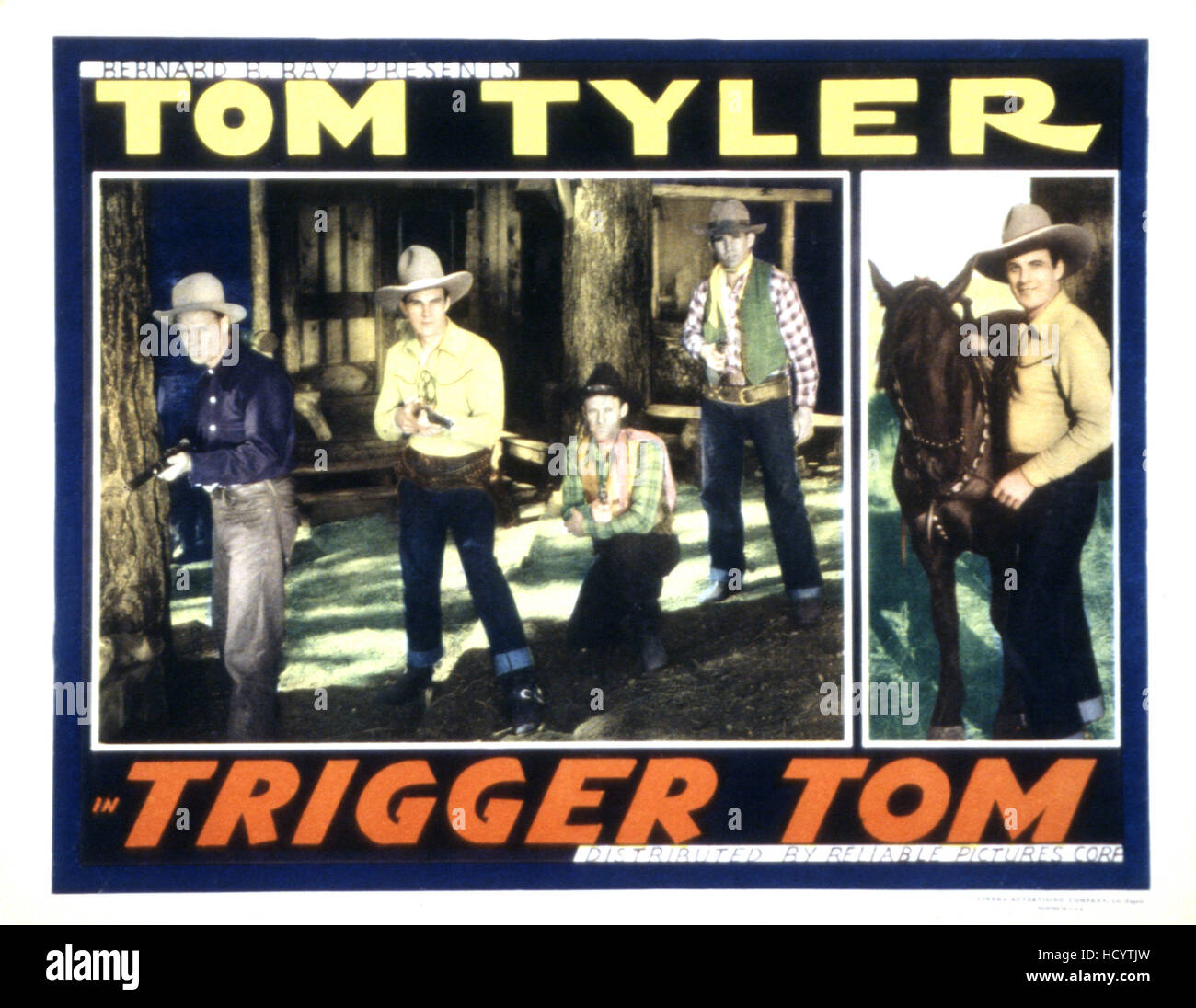 TRIGGER TOM, center left in yellow shirt: Tom Tyler, 1935 Stock Photo - Alamy